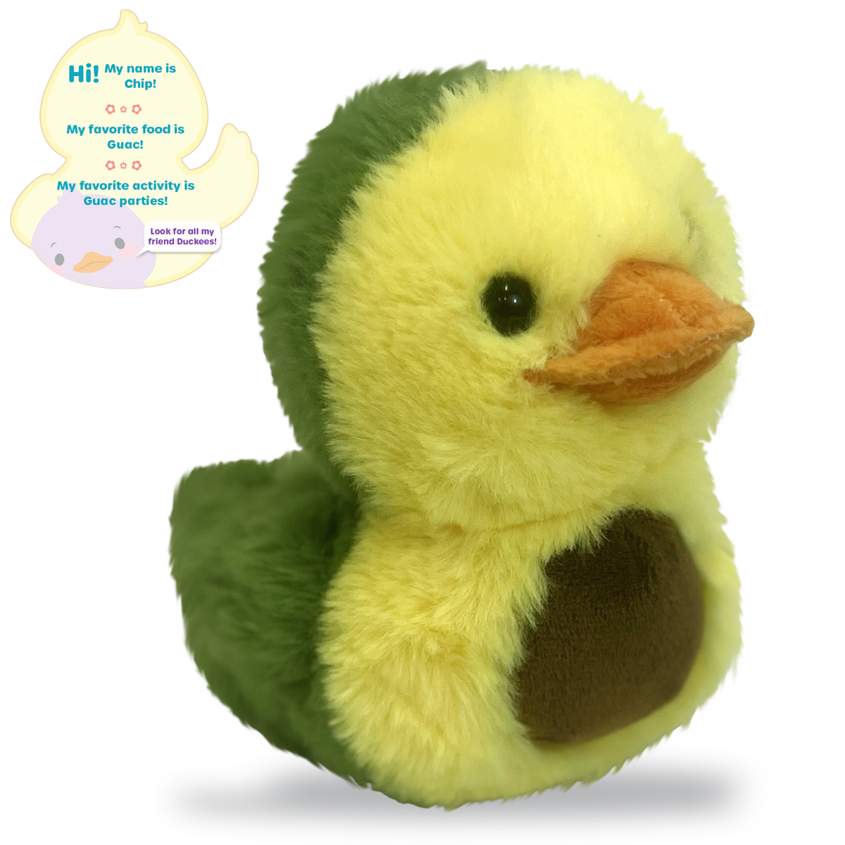 Duckee Chip Avocado 7" Plush - Cute Duck Stuffed Animal | Beverly Hills ...