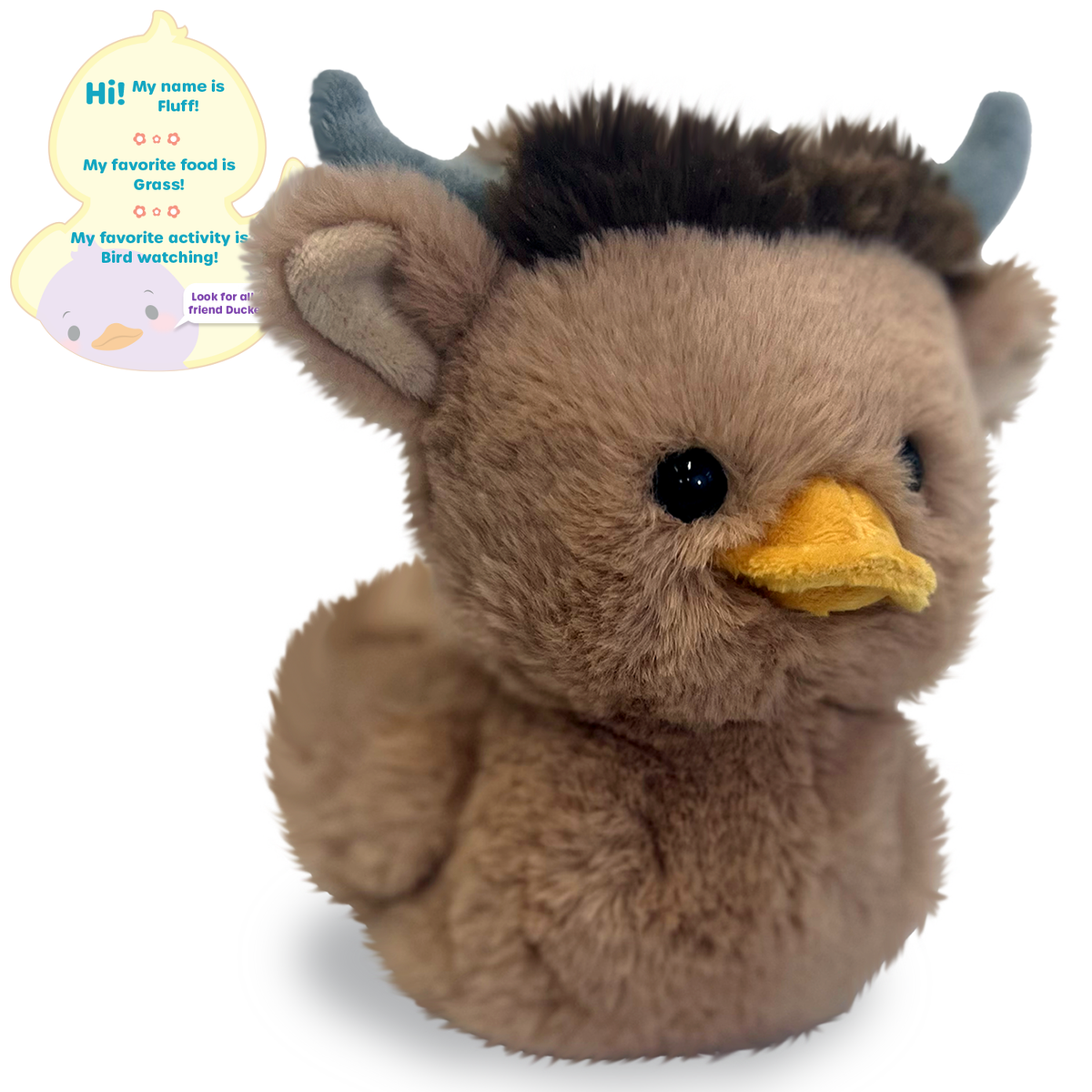 Duckee - 7" Fluff Plush Duckee Highlandee – Beverly Hills Teddy Bear ...