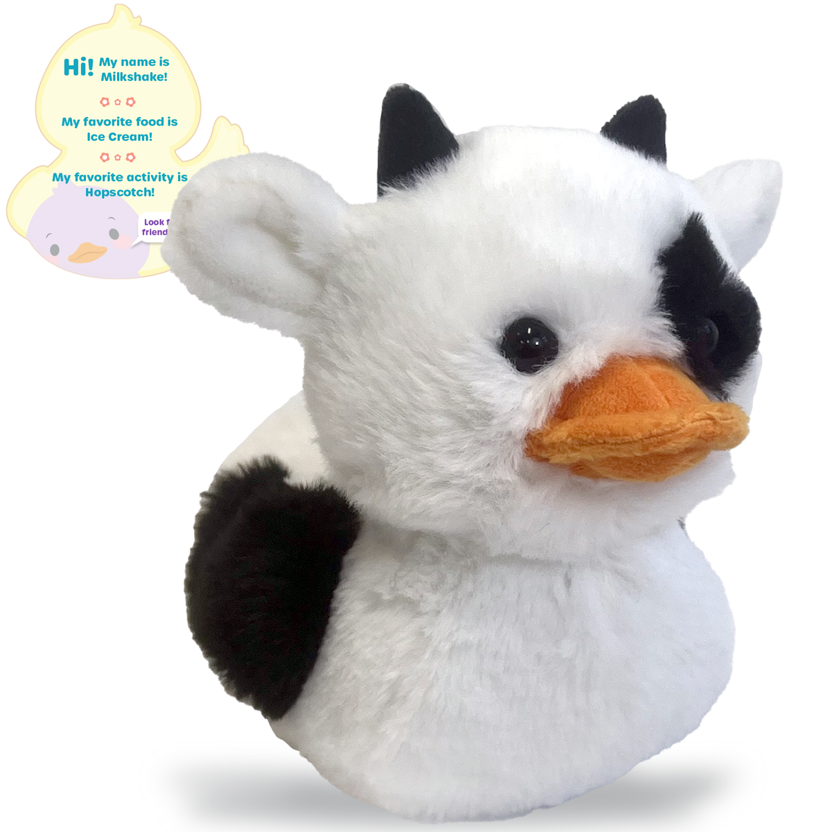 Duckee - 7" Milkshake Plush Duckee Cow – Beverly Hills Teddy Bear Company