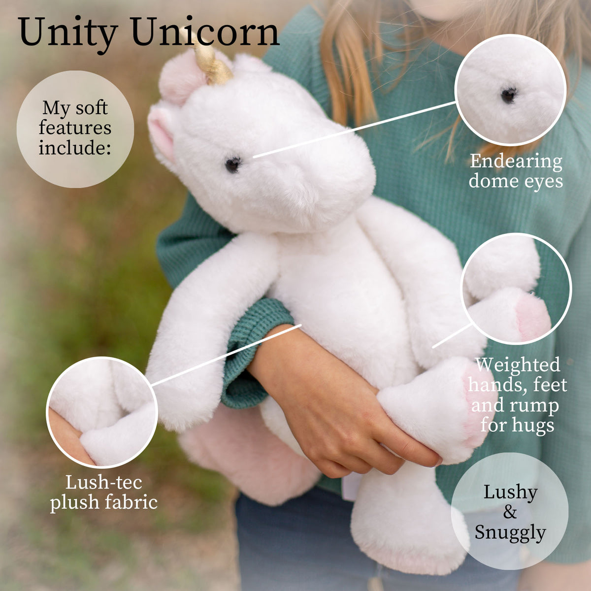 World's Softest Plush - Large Lushee - Unity White Unicorn Lushee 16 i ...