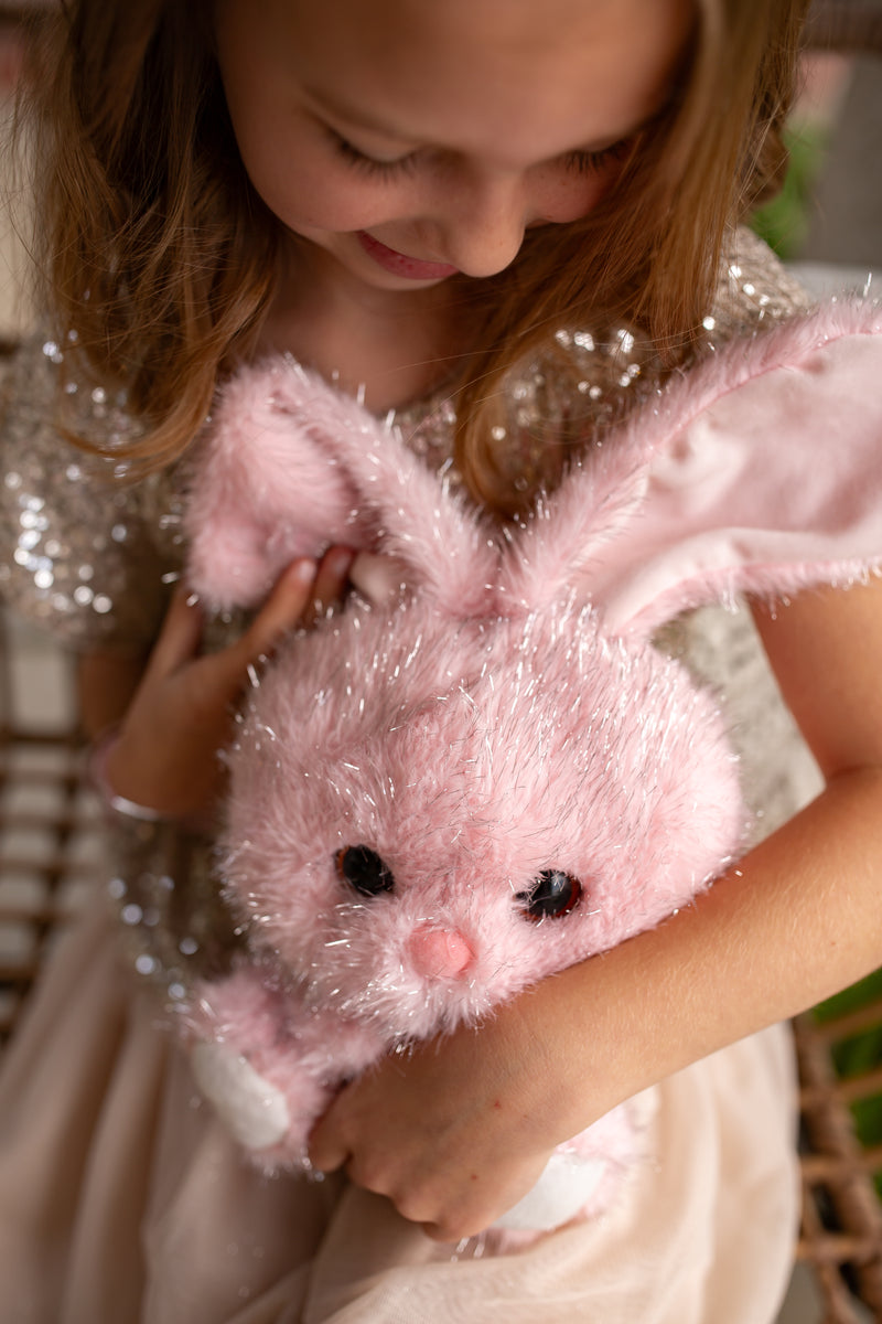 Shimmers Bunny 8"-10" Soft Shiny Silver Thread Plush - Stuffed Animal ...