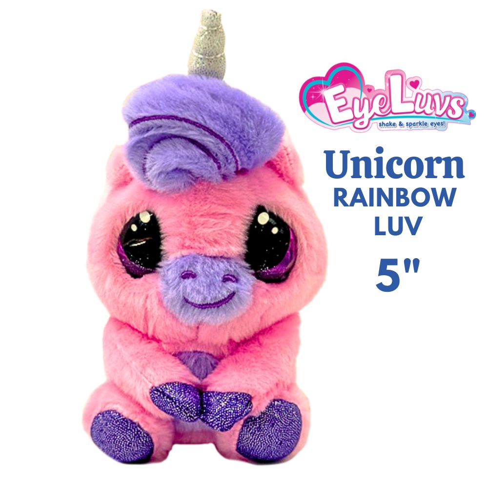 Eyeluvs Series 2, Smiling rainbow 5" UNICORN with mesmerizing eyes ...
