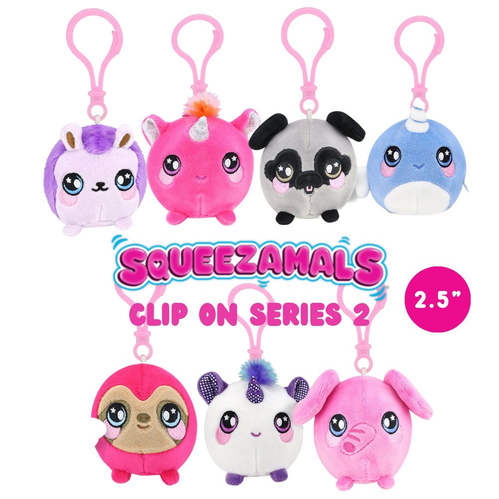 Squeezamals Clip-ons 2.5" (S2 & S3) – Beverly Hills Teddy Bear Company